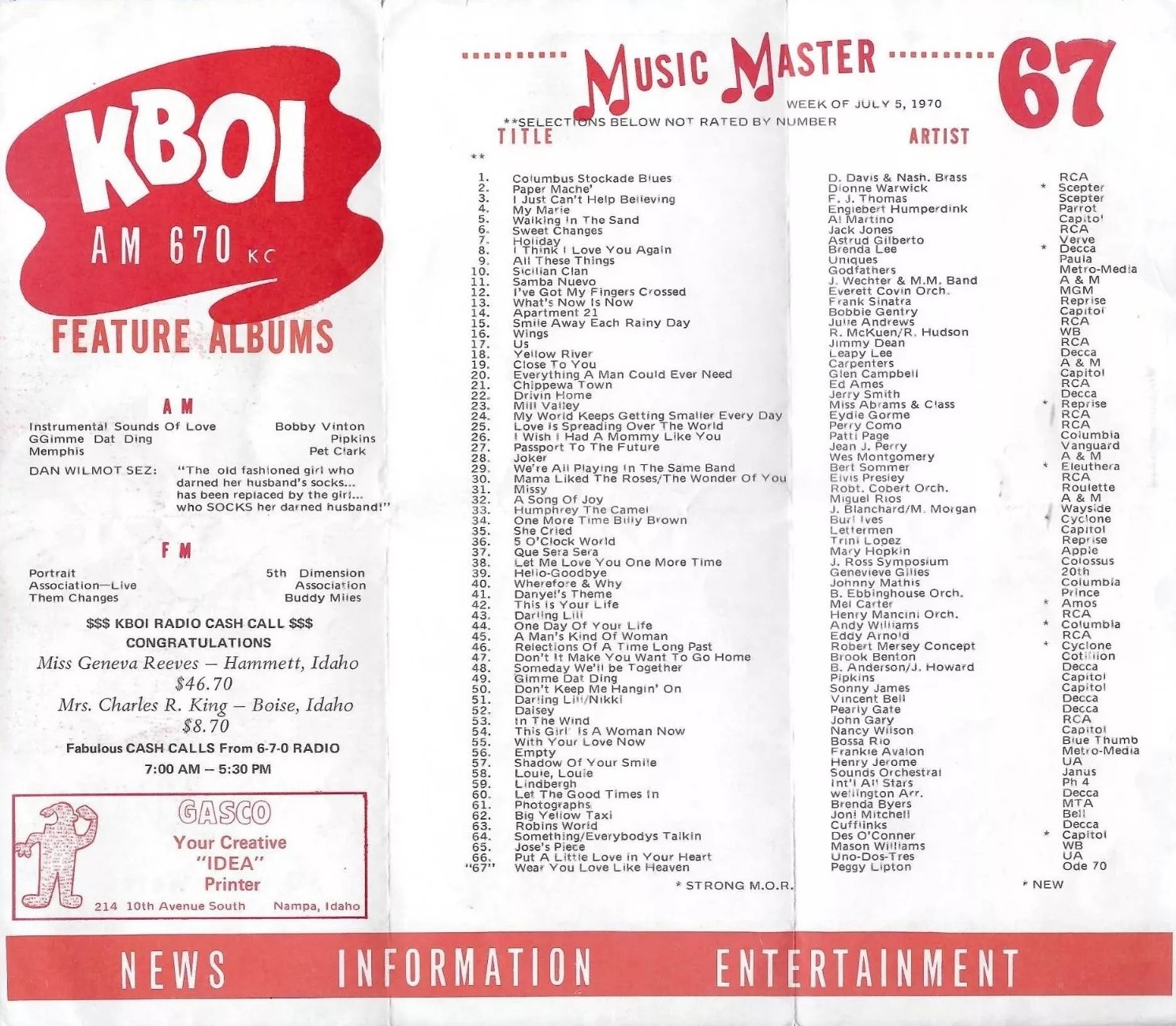 KBOI 670 Boise Survey 1970-07-05